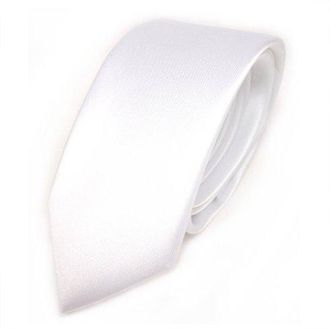 TigerTie &eacute;troit cravate pour les enfants satin blanc blanc unicolor - cravate Tie