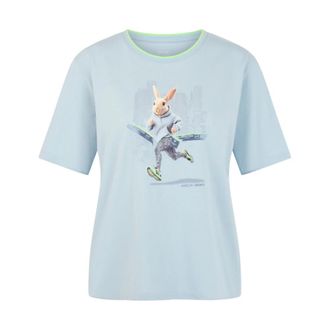 Marc Cain Baumwoll-T-Shirt mit Hasendruck - - Tops - Damen - Blau - S