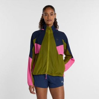 New Balance Femme RC Jacket en Vert, Polytiss&eacute;, Taille XS