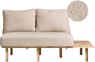 Beliani 2-Sitzer Sofa Grün Stoffbezug mit Schmalen Armlehnen 2 Nackenrollen Helle Holzbeine Knopfheftung Lose Rückenkissen Freistellbar Wohnzimmer