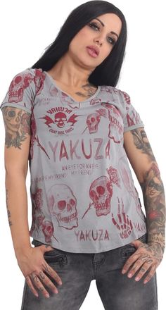 Yakuza Damen Eye Allover V-Neck T-Shirt, Monument, XL