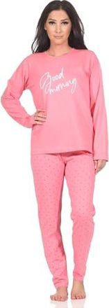Normann Pyjama &agrave; manches longues pour femme &agrave; pois, rose, 38-40