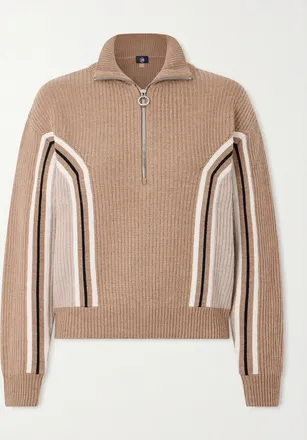 Fusalp Pull En Laine Côtelée À Rayures Mirala - Marron