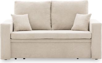 Generic Sofa Aikido I 150x85 - mit schlaffunktion - Farben zur Auswahl - modernen Sofa - mit Bettkasten - Moderner Cordstoff - Stoff POSO (POSO 100)