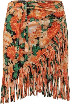 Pinko Pinko, Femme, Jupes, Multicolore, Taille: 42 FR Floral Fringed Short Skirt
