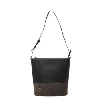 Burberry Pre-owned Sac bandouli&egrave;re en cuir et daim - Femme - Pre-owned - Noir - Taille: ONE Size