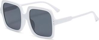 Generic Lunettes De Soleil Carr&eacute;es &Agrave; Grande Monture For Hommes Et Femmes, Protection UV400, Id&eacute;ales For Les D&eacute;placements En Ext&eacute;rieur.(White)