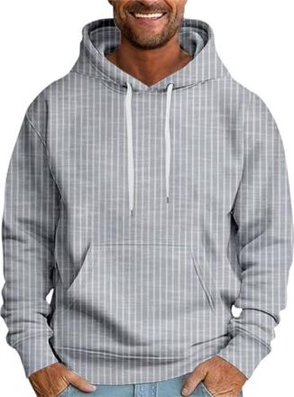 Generic Sweat &agrave; capuche l&eacute;ger pour homme Printemps Automne et Hiver Sweat &agrave; capuche pour homme Sportif et d&eacute;contract&eacute; Ray&eacute; V&ecirc;tements pour entra&icirc;nement int&eacute;rie