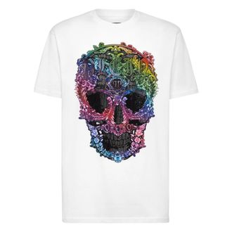 Philipp Plein T-shirt Rundhals SS Barock Skull - - Tops - Herren - Wei&szlig; - 4XL