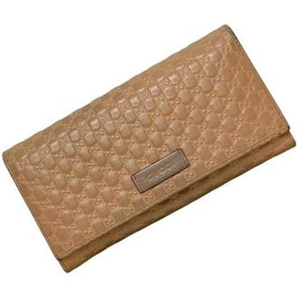 Gucci Portefeuille long Pre-owned MicroGuccissima (bi-pli) - Femme - Pre-owned - Beige - Taille: ONE Size