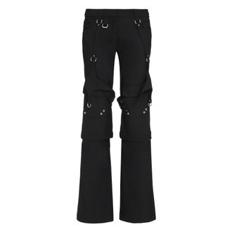 Off-white Cargo-Hose mit dekorativen Schnallen - - Trousers - Damen - Schwarzk - XS