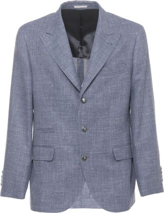 Brunello Cucinelli Homme, Vestes, Bleu, Taille: M Blazer Crois&eacute;