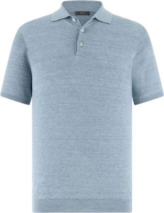 Boggi Milano Homme, Pulls, Bleu, Taille: 2XL Polo Maille en Lin et Coton