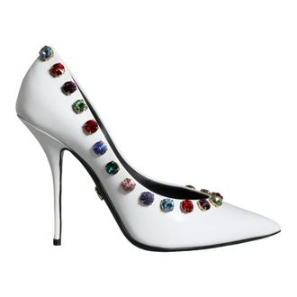 Dolce & Gabbana Wei&szlig;e Kristall Leder High Heel Pumps - - Shoes - Damen - Wei&szlig; - 39 EU