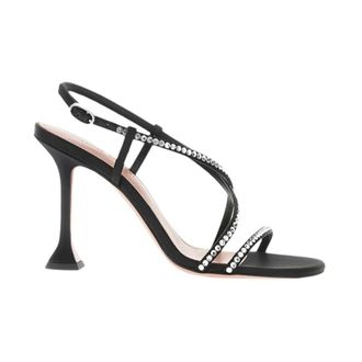 Amina Muaddi Femme, Chaussures, Noir, Taille: 36 1/2 EU Sally Sandale 95