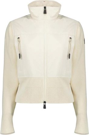 Moncler Femme, Sweatshirts et sweats &agrave; capuche, Blanc, Taille: 38 FR La Veste cardigan bi-mati&egrave;re