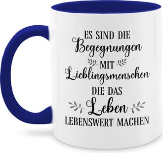 Shirtracer Tasse Tassen 325ml - Freund - Lieblingsmensch Geschenk - Lieblingsmenschen Geschenke - Seelenverwandt - 325 ml - Dunkelblau - bester freund+tasse freu