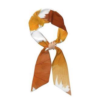 Generic &Eacute;charpe &agrave; motif de feuilles pour femme - &Eacute;charpe pour sac &agrave; main - Motif feuille d&eacute;rable - Bandeau en satin de soie pour le sport, le yoga