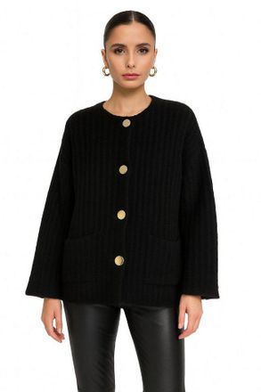 Worldclassca Cardigan WORLDCLASSCA Damen Oversize Cardigan Strickjacke mit Kn&ouml;pfen Fashion Neue Kollektion - Stilvolle und gem&uuml;tliche Strickmode f&uuml;r Damen