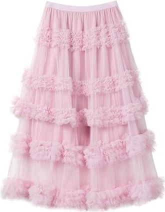 Generic Jupe Tulle Paillette Femme Blanche Hiver Portefeuille Tube Métallisée 2 Gaze Roi Cachemire Fleurs Plume Volants Dessus Fuseau Transparent French Bouto