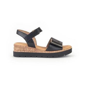 Gabor Femme, Chaussures, Noir, Taille: 38 EU Sandales noires en cuir lisse