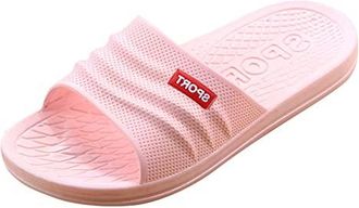 Generic Pantoufles de bain pour femme - Antid&eacute;rapantes - Bout ouvert - Pour l&eacute;t&eacute; - Pour la maison, la salle de bain, rouge, 39 EU