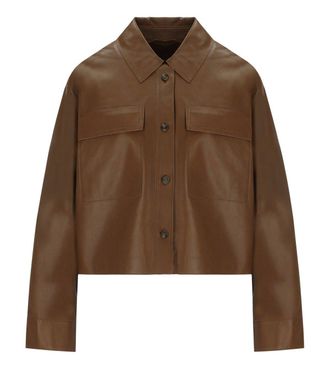 Weekend by Max Mara VESTE EN CUIR PIOVRA MARRON MAX MARA WEEKEND
