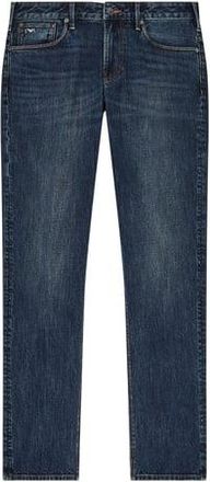 Emporio Armani Jean droit en coton m&eacute;lang&eacute;