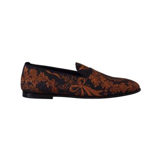 Dolce & Gabbana Blau Rost Blumen Loafers Schuhe - - Shoes - Herren - Mehrfarbig - 39 EU
