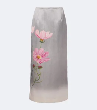 Oscar De La Renta Jupe midi &agrave; fleurs