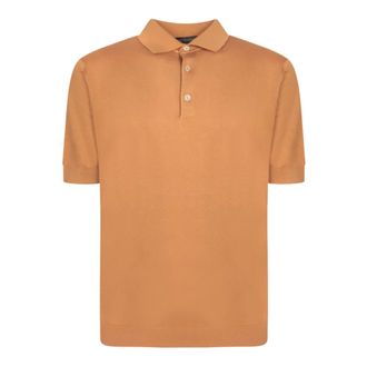 Dell'Oglio Homme, Tops, Brun, Taille: 2XL Polo en coton plume
