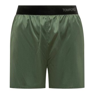 Tom Ford Stretch Seidensatin PJ Shorts - - Underwear - Damen - Gr&uuml;n - S