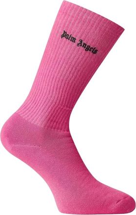 Palm Angels Femme, Sous-v&ecirc;tements, Rose, Taille: ONE Size Chaussettes Logo C&ocirc;tel&eacute;es