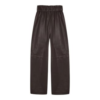 Cortana Weite Lederhose - - Trousers - Damen - Braun - S