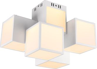 Trio Leuchten WiZ LED Deckenleuchte Oscar 652810531, 5x7 Watt RGBW LED mit 16 Mio. Farben + 64.000 Weißtöne + 18 LichtSzenen, Steuerung über App + Sprachsteuerung +