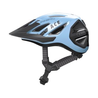 ABUS Stadthelm Urban-I 3.0 ACE - sportlicher Fahrradhelm mit LED-Rücklicht, verlängertem Schirm und Magnetverschluss - für Damen und Herren - Blau, Größe M