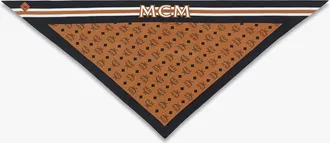MCM Dreieckiges Seidenhalstuch mit Monogramm-Print