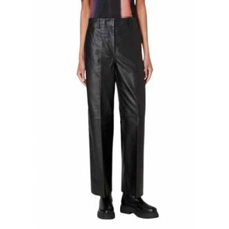 Paul Smith Femme, Pantalons, Noir, Taille: 40 FR Pantalon en cuir à jambes larges