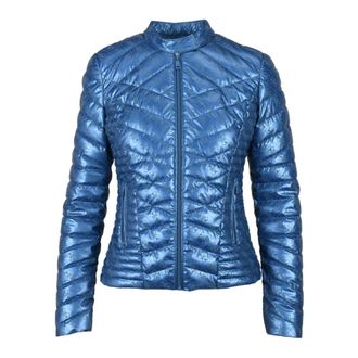 Guess Femme, Vestes, Bleu, Taille: 36 FR Veste de motard matelass&eacute;e avec fermeture &eacute;clair