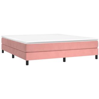 vidaXL Bettgestell Rosa 160x200 cm Samt Vidaxl