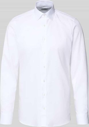 Olymp Level 5 Slim Fit Business-Hemd mit Strukturmuster und Kentkragen