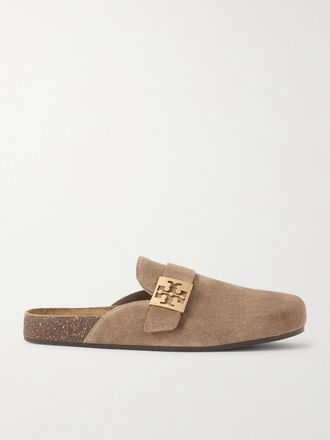Tory Burch Mellow Clogs Aus Veloursleder Mit Verzierungen - Braun