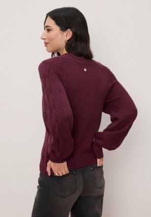 Tamaris Strickpullover mit lockerem Schnitt, aus weicher Viskosemischung mit Rundhals-Ausschnitt und Zopfmuster