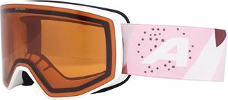 Alpina Venet - Hochwerte Skibrille für Damen und Herren, optimale Passform, ideal für Brillenträger, Anti-Fog, effektive Luftzirkulation, white-rose matt