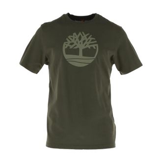 Timberland Bedrucktes T-Shirt mit Rundhalsausschnitt aus Baumwolle - - Tops - Herren - Gr&uuml;n - M