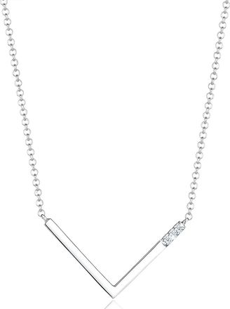 Elli Halskette - Halskette V-Kette Geo Diamant (0.045 ct.) 925 Silb - Gr. unisize - in Weiß - für Damen