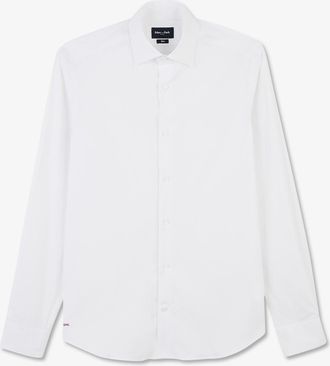 Eden Park Chemise Blanche Slim En Popeline Stretch Olds Ref Pp