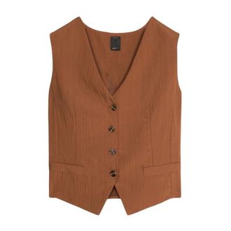 Oltre Fluid Fabric Vest - - Suits - Damen - Braun - 4XL