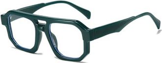 Generic Lunettes de soleil à double pont pour femme dégradé, monture à verres transparents, lunettes de soleil rétro punk UV400, vert clair 2026