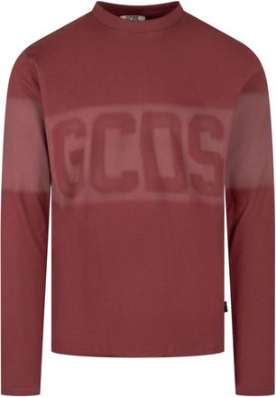 GCDS Logo Spray LS T-Shirt - - Tops - Herren - Rot - S